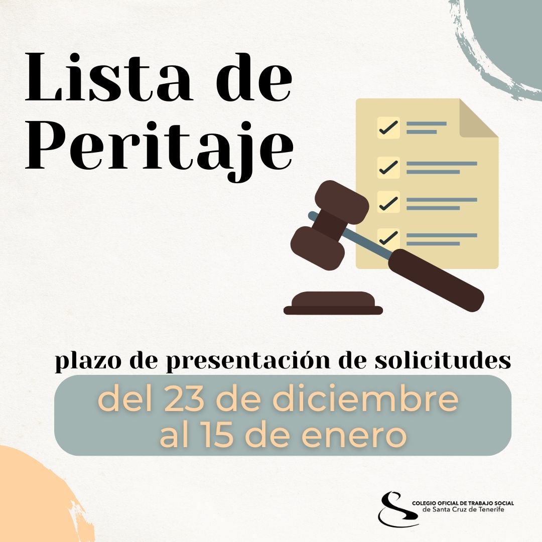 Apertura de la Lista de Peritaje Social 2023 | TSTENERIFE Apertura de la Lista de Peritaje Social 2023 | TSTENERIFE